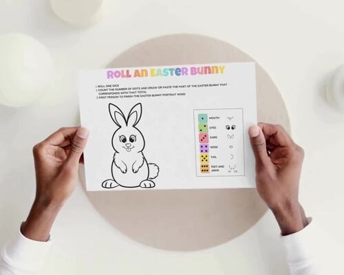 Roll An Easter Bunny Dice Game Printable - Fun Holiday Activity for Kids