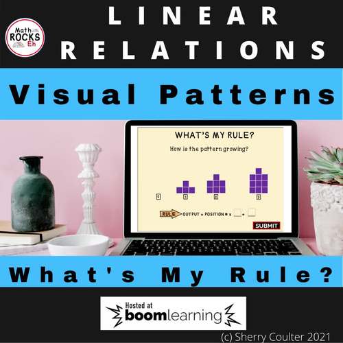 Linear Relations Visual Algebra Patterns Function Rule 7th Grade Boom ...
