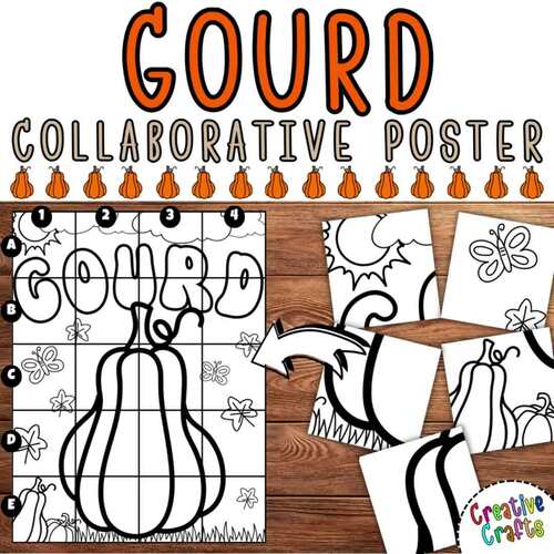 Gourd Collaborative Coloring Pages Autumn Art Craft Activity for ...