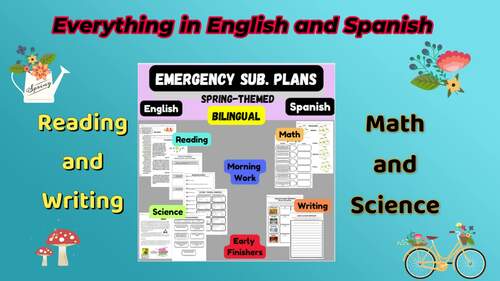 Emergency Sub Plans- Bilingual- Spring themed- English/Spanish | TPT