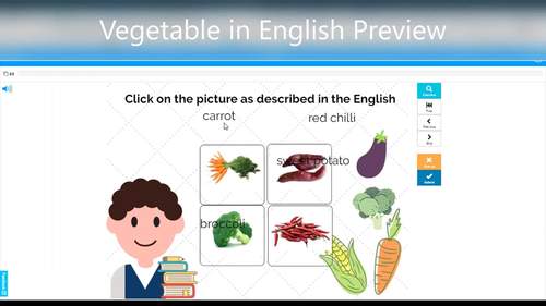 VEGETABLES BOOM Cards™ Vegetables English Distance Learning by Language ...