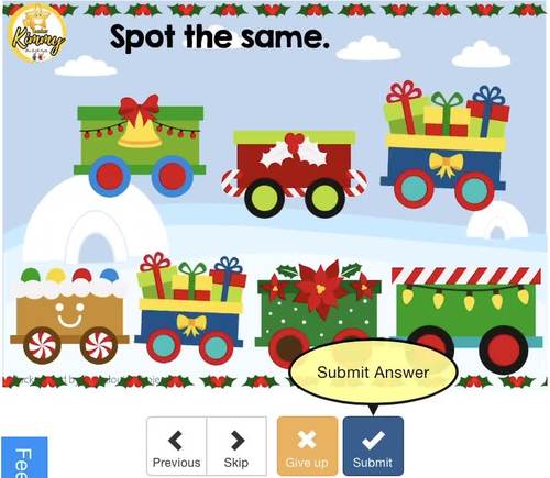 Christmas Spot the Same Visual Comparison Boom Cards by Teacher Kimmy