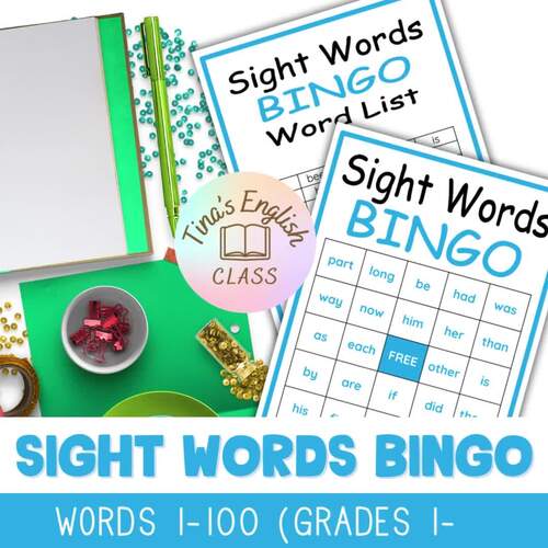 Sight Word BINGO Game - Words 1-100 for 1st, 2nd, 3rd Grade LOW PREP
