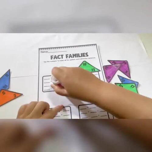 Fact Family Triangles Craft | Addition & Subtraction to 20 & 50 | TPT