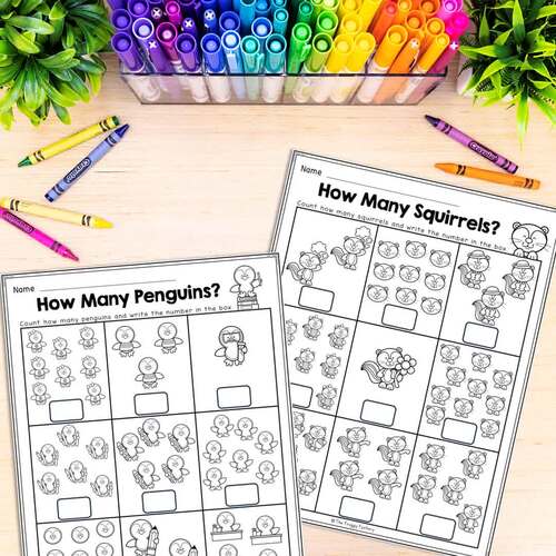 Counting Objects Numbers to 20 Worksheet Bundle | How Many | TPT