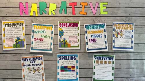 2nd Grade Narrative Writing Bulletin Board Set by The Self-Sufficient ...