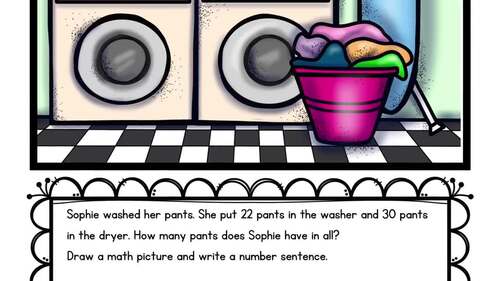 Adding Multiples of 10 {Math Stories Task} by Serendipity Math Shop