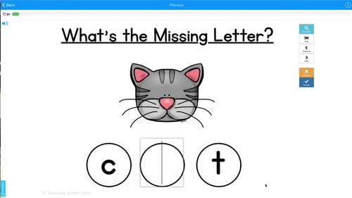 CVC Words Distance Learning | Missing Vowel Boom Cards by Teaching Autism