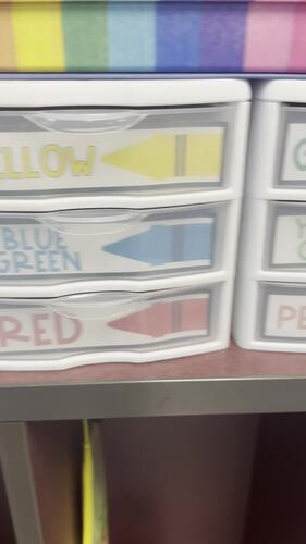 Crayon Labels for Mini Sterilite Drawers by Keeping Up with Ms King
