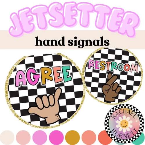 Hand Signals // Jetsetter ️ // Palm Springs Themed Classroom Decor