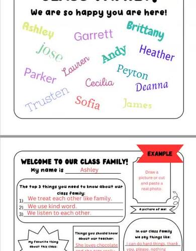 New Student Welcome Booklet/ Community Builder for Grades 3-5 | TPT