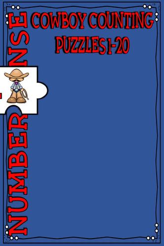 NUMBER SENSE PUZZLES Cowboy Counting Puzzles Numbers to 20 Subitizing ...