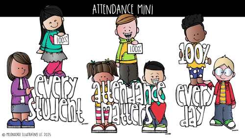 Attendance clip art, Go to School clip art Mini by Melonheadz Clipart
