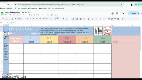 Teacher Planner with Common Core Standards for 5th Grade by Track It