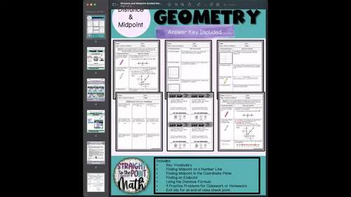 Distance and Midpoint | Geometry | Guided Notes | Worksheet | Exit Slip