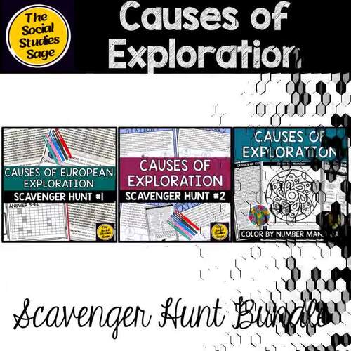 Causes of Exploration Scavenger Hunt Reading Comprehension Activities