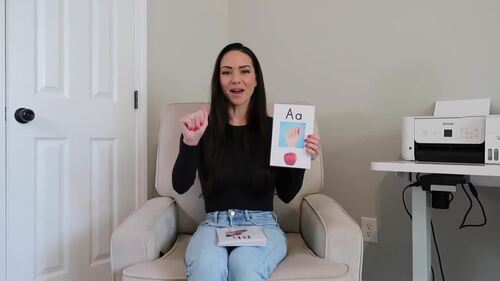 A-Z LETTER SIGNS + SONG | Large Flashcards Alphabet Main Letter Sounds ...