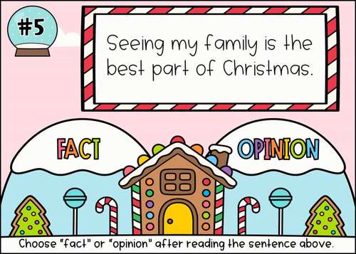 Christmas Fact & Opinion Deck Boom Cards™ Digital Task Cards | TPT