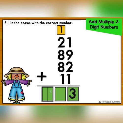 Fall 2-Digit Addition of Multiple Numbers BOOM™ Cards 2.NBT.6 | TPT
