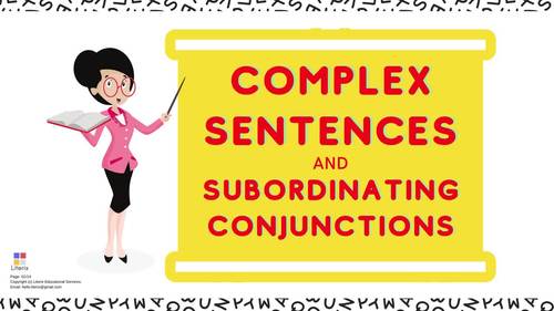 Complex Sentences & Subordinating Conjunctions - LESSON SLIDES (PDF) by ...