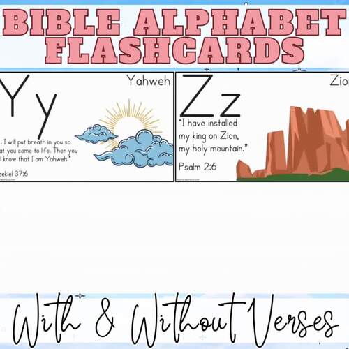 Bible Alphabet Scripture Flashcards - Christian Homeschool, Sunday School