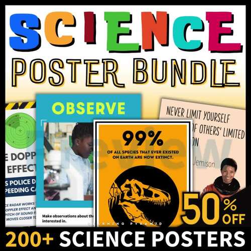 Science Poster Bundle STEM Classroom Decor Bulletin Board Back to School