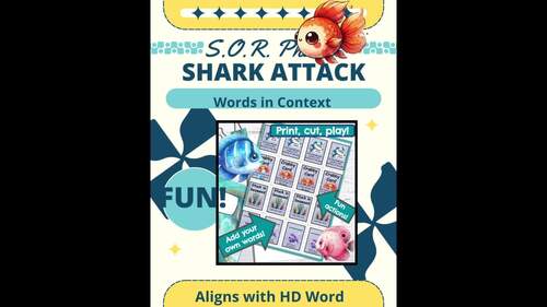 Vowel Teams Shark Attack Game Reading Fluency HD Word 9 and 10 SOR Phonics