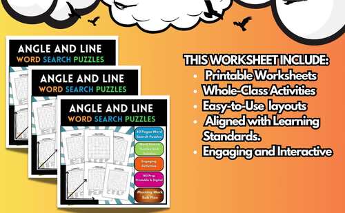 Fun Angle And Line Word Search Activities Morning Work 4th,5th,6th,7th ...