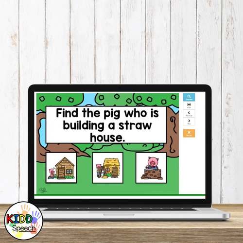 Preschool Speech Therapy Three Little Pigs BOOM Cards Vocabulary by ...