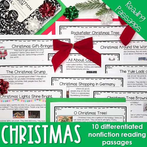 Christmas Reading Comprehension Passages by ELA with Mrs Martin | TPT