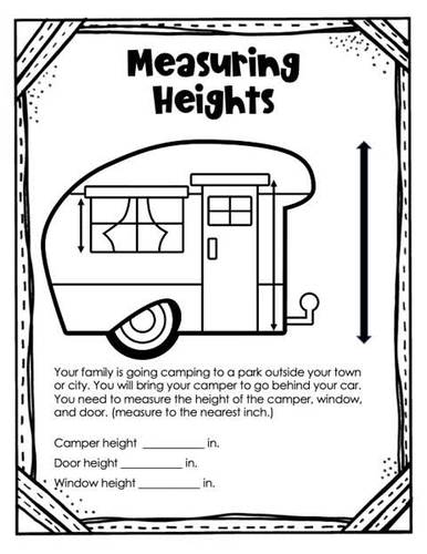 Going Camping | Measuring in Inches and Centimeters | Money | TpT