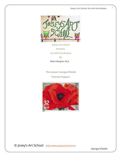 Georgia O'Keefe Art Lesson Oriental Poppies Art History Writing Activity