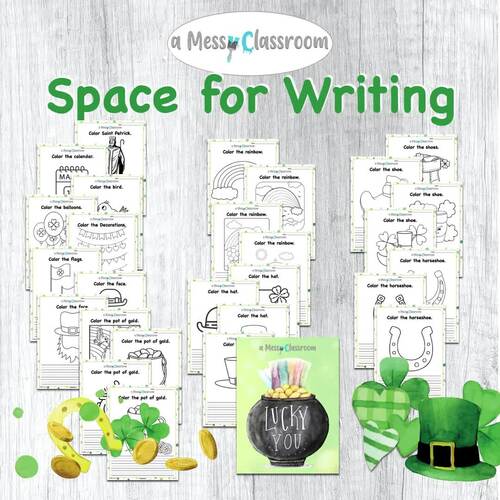 St Patrick's Day Writing Papers & Coloring Pages Bundle Printables