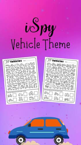 I Spy-Vehicles by Flower Power Teacher | TPT