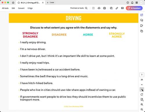 ESL Intermediate Lesson: To Practise Talking about Driving | TPT