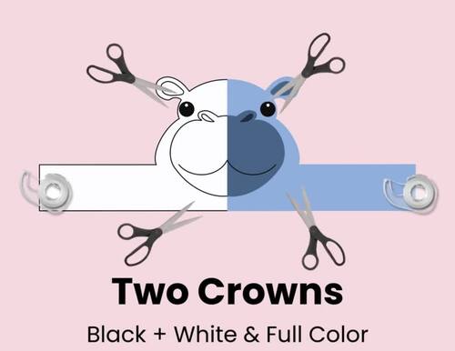 Hippo Crown / Party Hat / Mask / Costume / Animal / Headband ** Two ...