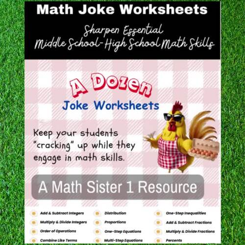 Math Joke Worksheets by the Dozen - Sharpen Middle School and High ...