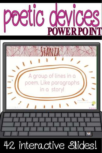 Poetic Devices Power Point Presentation Distance Learning by 3 Sweet Peas