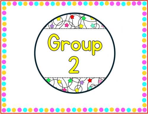 Black and Bright Stars Table Numbers, Editable Table, Team and Group ...