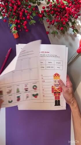 ABC Order Worksheets, Christmas, L 2.2e, L 2.4e by BXC Creations