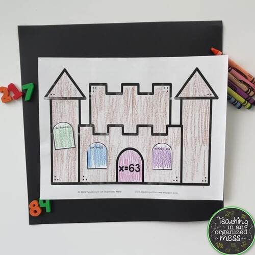 Solving Two-Step Equations End of the Year Review Summer Math Activity