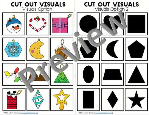 Matching Shapes Interactive Adapted Book - Winter Theme- Christmas- SPED