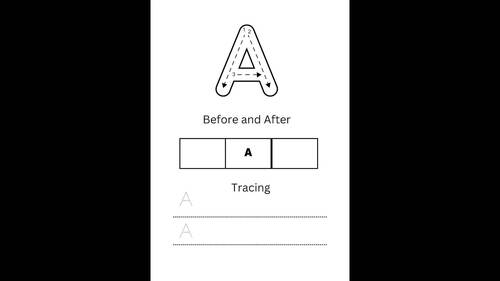 Alphabet Worksheets - Printable - Tracing - Before and After - Letter