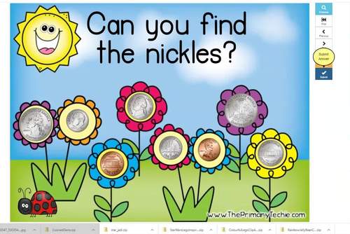 Boom Cards - Coin Recognition Flower Garden - Distant Learning | TpT