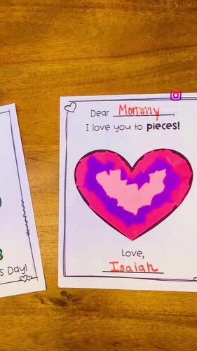 Valentine's Day Craft Tear Art February Activities Pre-K Kindergarten ...