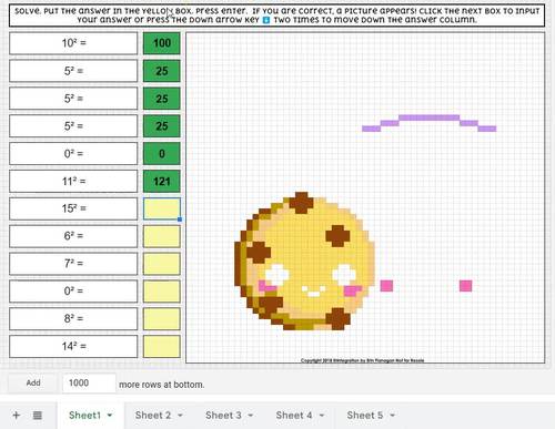 Exponents Pixel Art Math | Power of 2 | 5 Images | Editable | TPT
