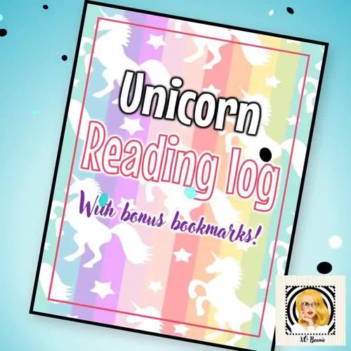 Unicorn reading logs with bonus bookmarks! by XOXO Beanie | TPT