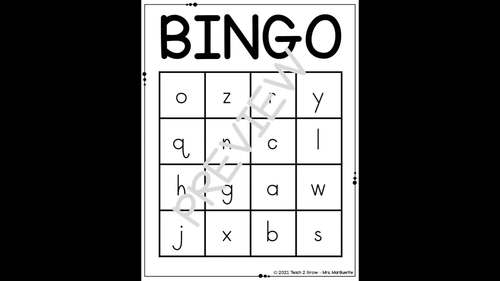 Alphabet Bingo Game Letter Identification and Sounds Activity BUNDLE