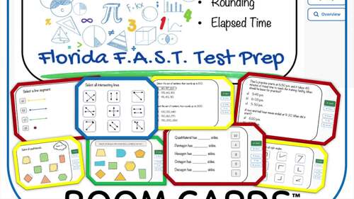 3rd Grade Florida FAST Math Test Prep with Boom Cards™ Game by Mrs Lena