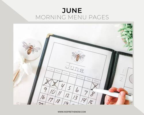 June Morning Menu Pages | Morning Work | Morning Basket | Summer Review